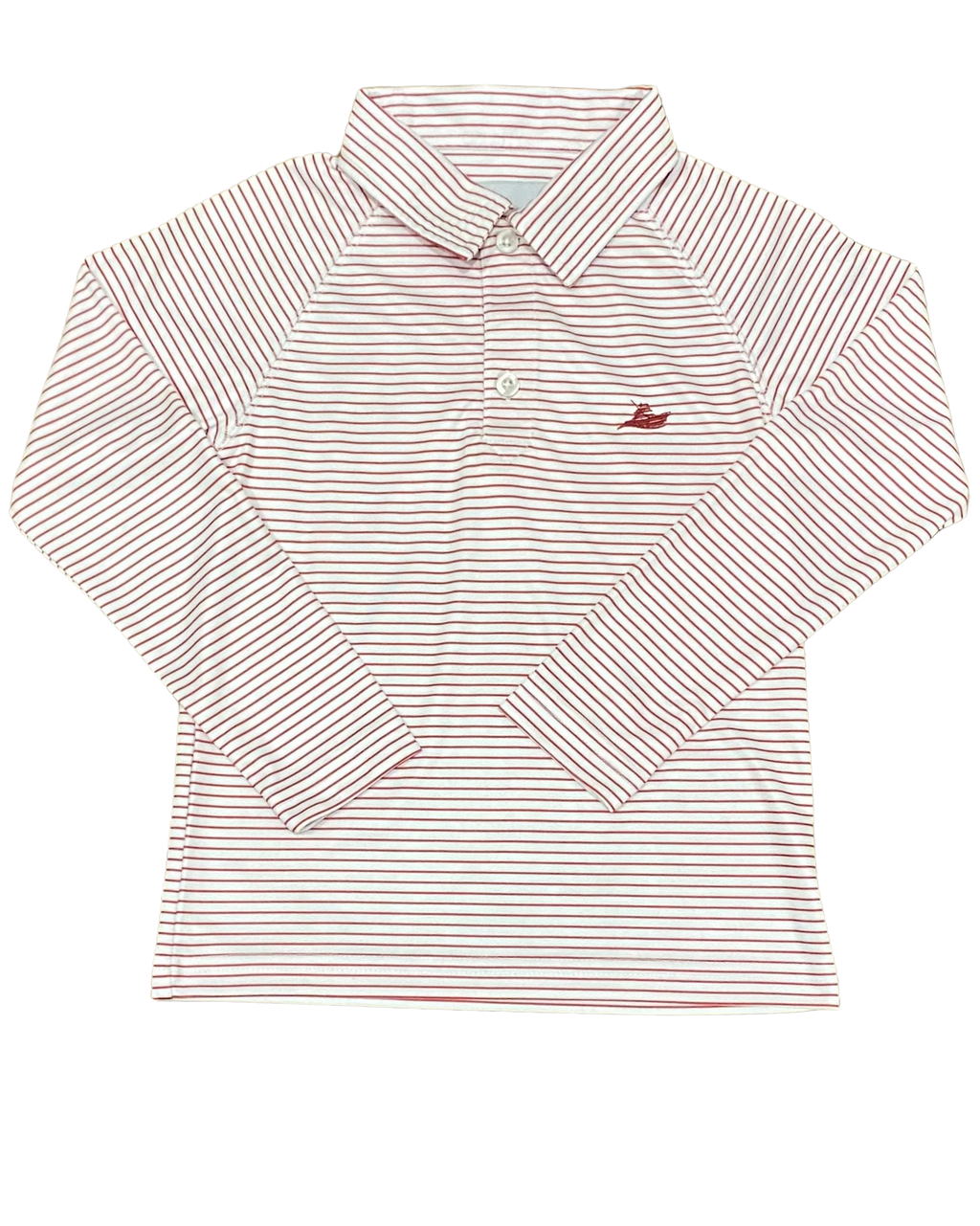 Classic Red Charleston Stripe Long Sleeve Performance Polo – Castles ...